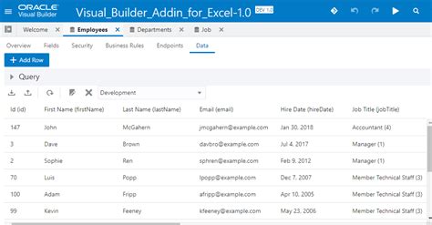 create an integrated excel workbook to manage data from a rest service