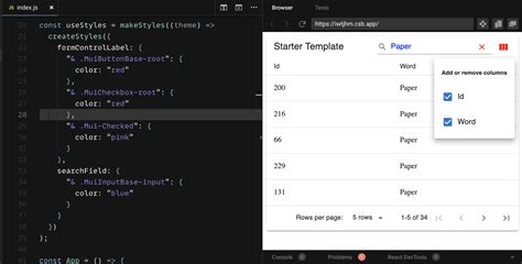 How To Style Show Hide Columns Menu Issue Material Table Core Core GitHub