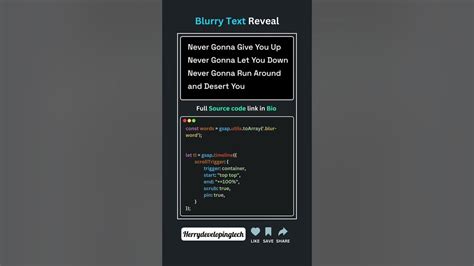 🔮 Blurry Text Reveal Animation With Javascript 🚀📜shorts Shortvideo Htmlcssjs Js Web3