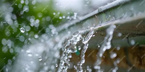 Clogged Gutter Causing Overflow Of White Substance Concept Clogged Gutter Overflow White