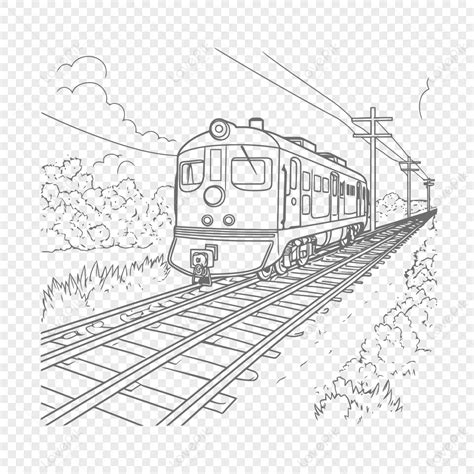 สมุดระบายสีรถไฟ สมุดระบายสีรถไฟ สมุดระบายสีร่างโครงร่าง เวกเตอร์ Png สำหรับการดาวน์โหลดฟรี Lovepik