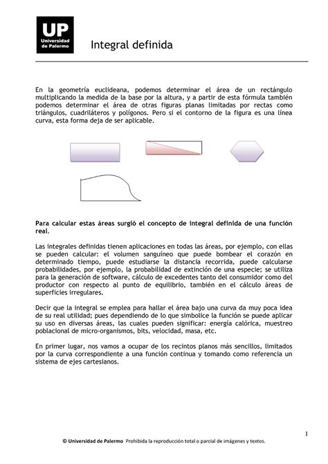Integral definida Integral definida En la geometrÌa euclideana podemos determinar el rea