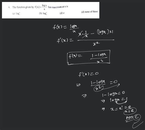 8 The Function Given By F X Xlogx Has Maximum At X Is Filo