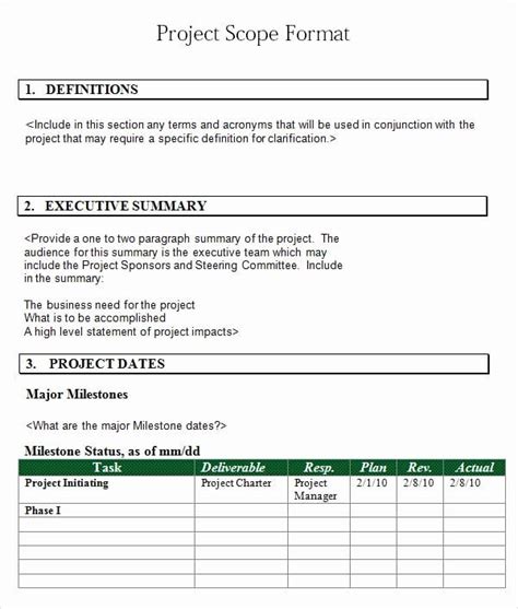 Project Scope Statement Template Inspirational 3 Free Project Scope Statement Templates Word