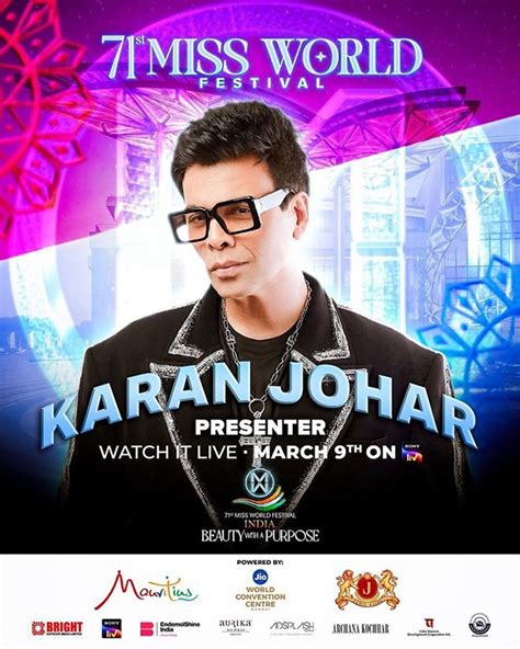 Karan Johar And Megan Young To Co Host The 71st Miss World Festival In
