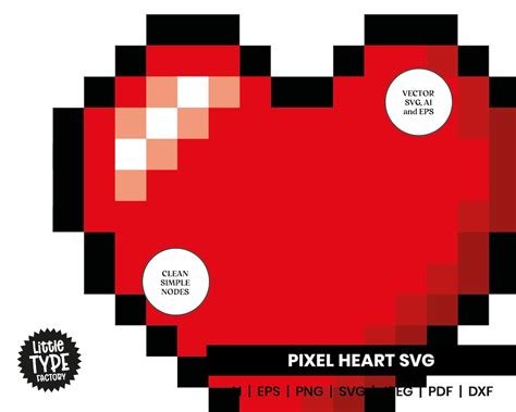 Pixel Heart Png Clipart Heart Pixel Art Svg Etsy