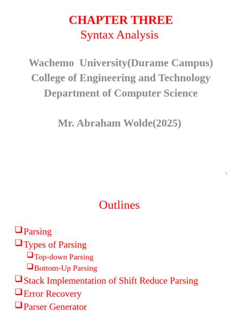 Compiler Design Lec Three Syntax Analysis Pdf Parsing Language