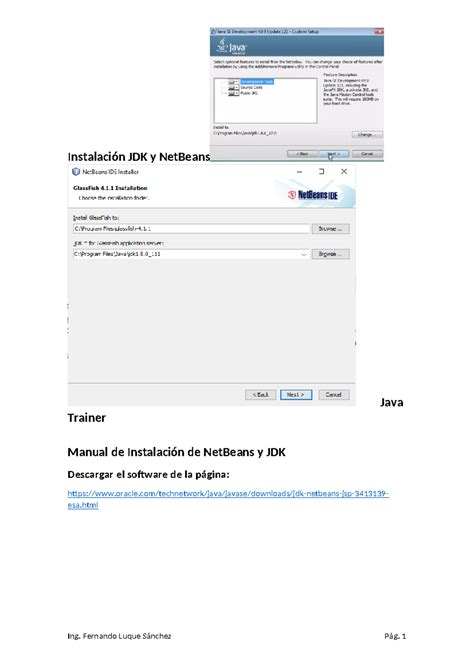 Manual De Instalación De Net Beans Y Jdk Java Trainer Manual De