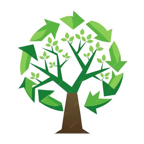 Tree Recycling Symbol Reduce Reuse Recycle Concept Vector Illustration Premium Ai Generated Vector