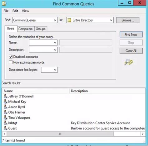 Find Disabled Active Directory User Accounts