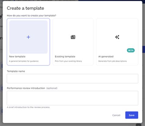 Creating Or Editing Performance Review Templates