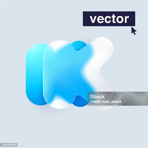 유리 모피즘 스타일의 K 문자 로고 흰색 배경에 벡터가 흐릿한 반투명 아이콘입니다 귀여운에 대한 스톡 벡터 아트 및 기타 이미지 귀여운 그라데이션 그래픽 사용자