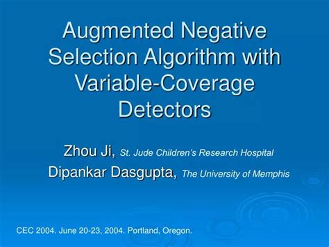 ppt augmented negative selection algorithm with variable coverage