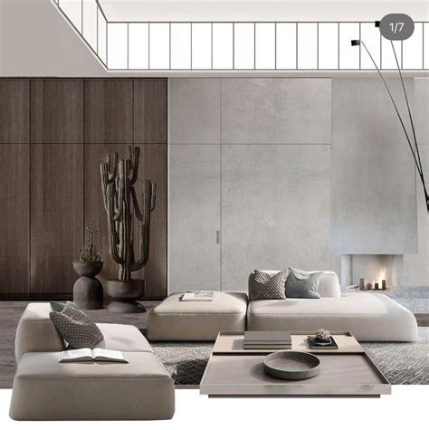 Современная гостиная с камином