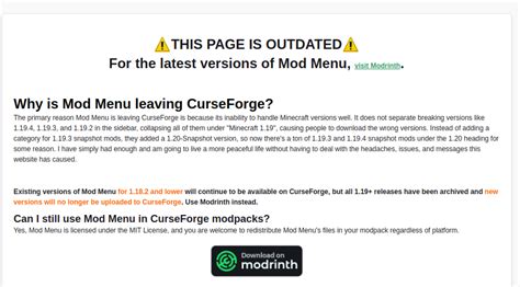 Some Mods Are Leaving Curseforge · Issue 626 · Fabulously Optimized Fabulously Optimized · Github