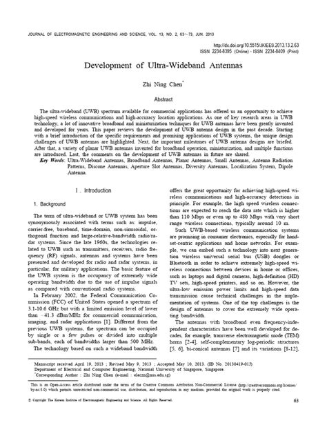 Development Of Ultra Wideband Antennas Pdf Antenna Radio Ultra