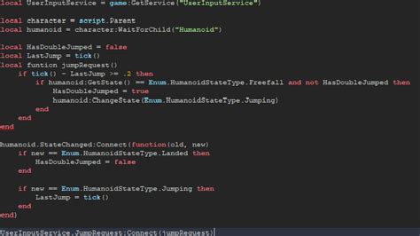 Help With Double Jump Script Scripting Support Developer Forum Roblox