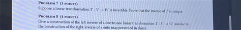 solved problem 7 3 ﻿points suppose a linear transformation