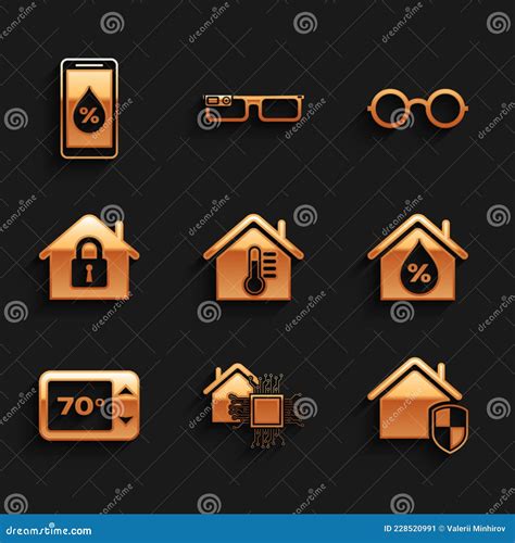 Set House Temperature Smart Home Under Protection Humidity Thermostat Glasses And Humidity