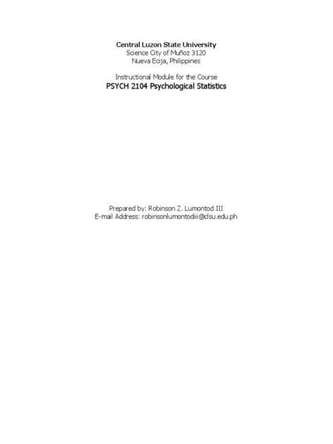 Module 2 Central Tendency And Variability Download Free Pdf Variance Standard Deviation