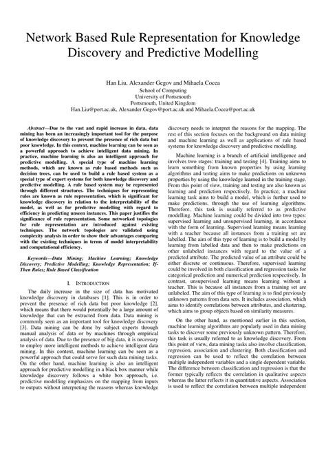 Pdf Network Based Rule Representation For Knowledge Discovery And