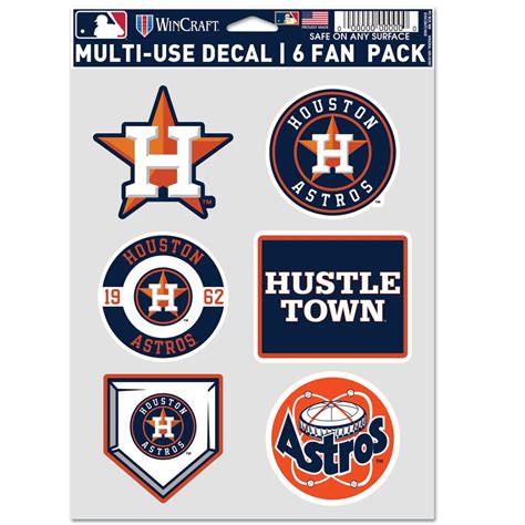 Houston Astros Wincraft Team Fan 6 Pack Decal Set