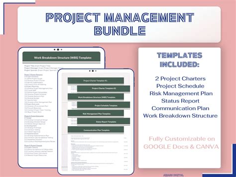 Project Management Templates Bundle Instant Download Fully Customizable GOOGLE Docs CANVA