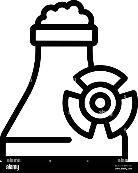 Power Plant Icon Outline Vector Nuclear Energy Industry Reactor