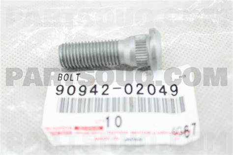 9094202049 Toyota BOLT, HUB (FOR FRONT AXLE), RH/LH Price: 1.94 ...