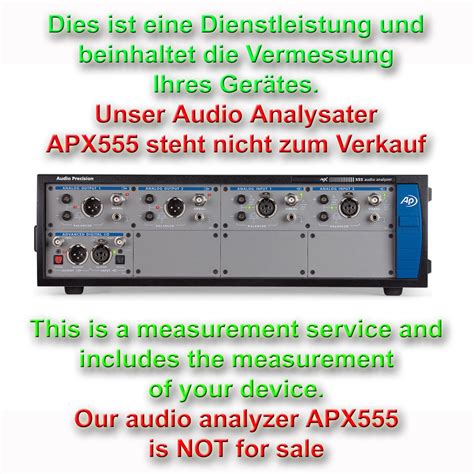 Messungen Von Ihrem Gerät Mit Dem Audio Precision Apx555 Analyzer Ebay