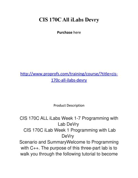 Cis 170c All Ilabs Devry By Donniedhodnett Issuu
