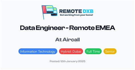 Data Engineer Remote Emea At Aircall Remote Dxb