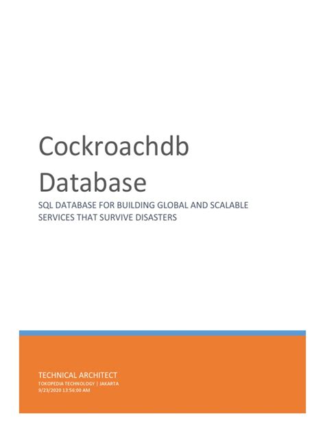 Cockroachdb Database Sql Database For Building Global And Scalable Services That Survive