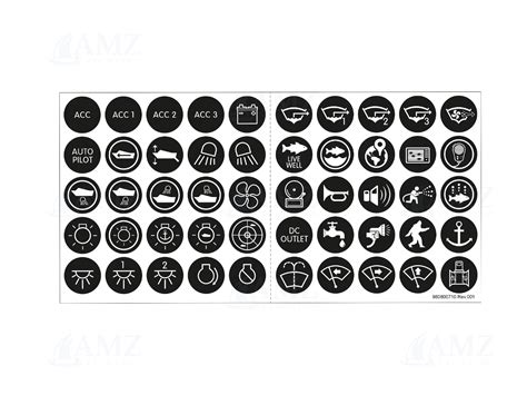 Blue Sea Systems Push Button Switch Label Kit AMZ EShop