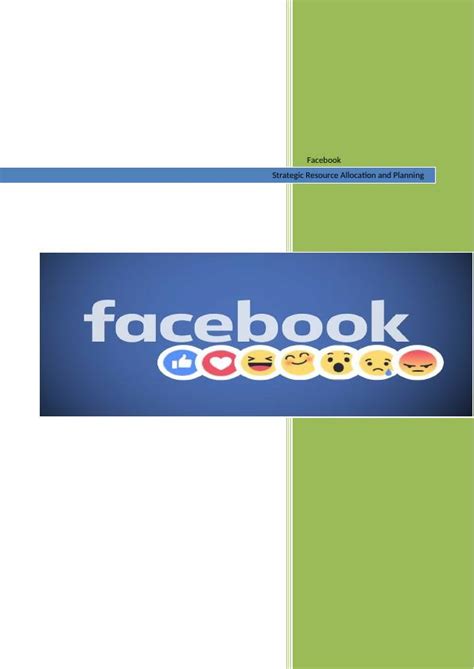 Strategic Resource Allocation And Planning For Facebook