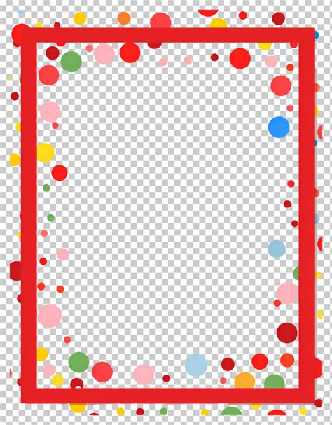 Colorful Frame Red Rectangle Frame With Festive Dots Png Clipart Bright Design Card Border