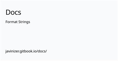 format strings docs