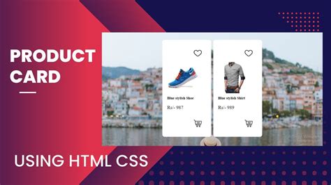 Create Product Card Using Html Css Animated Product Card Youtube