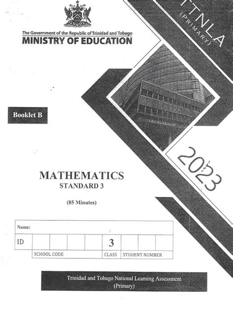 Ttnla Std 3 Mathematics 2023 Booklet B Pdf