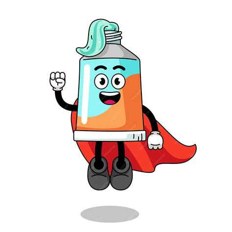 Premium Vector Toothpaste Cartoon With Flying Superhero
