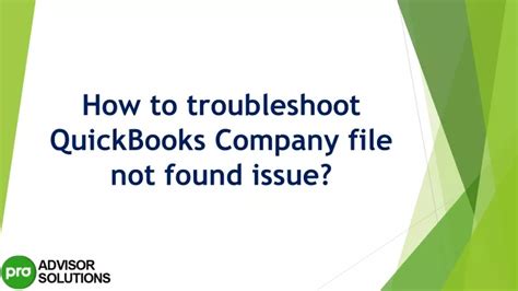 PPT Easy Troubleshooting Guide To Fix QuickBooks Company File Not
