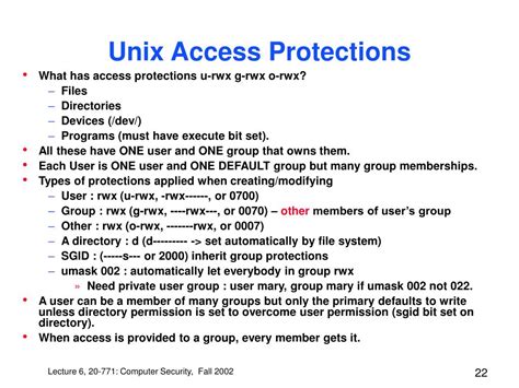 Ppt 20 771 Computer Security Lecture 5 Server Security Unix