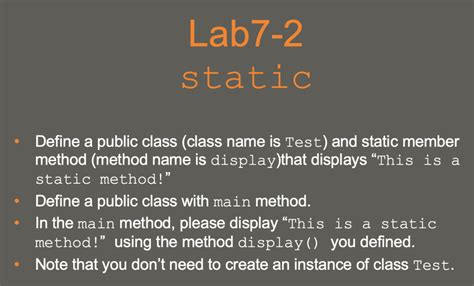Solved Lab7 2 Static Define A Public Class Class Name Is