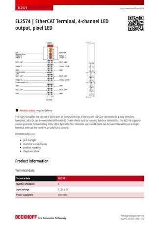 EL BECKHOFF EtherCAT Terminal Channel LED Output At Piece In New Delhi ID