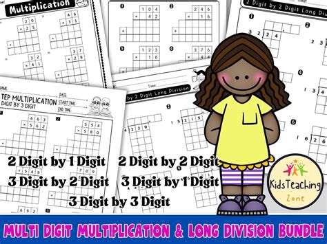 Multi Digit Multiplication And Long Division Worksheets Practice Bundle