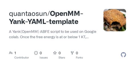 Github Quantaosunopenmm Yank Yaml Template A Yankopenmm Abfe