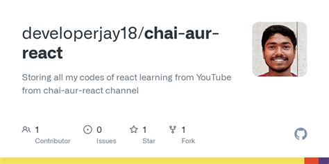 Github Developerjay18 Chai Aur React Storing All My Codes Of React