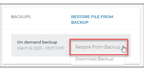 File Management How To Backup And Restore Files Domain Com