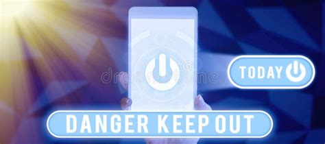 Text Caption Presenting Danger Keep Out Word For Warning Be Alert Stay Away From This Point