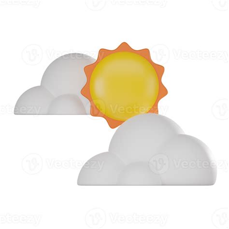 Sunny Day And Cloudy Sky D Render PNG